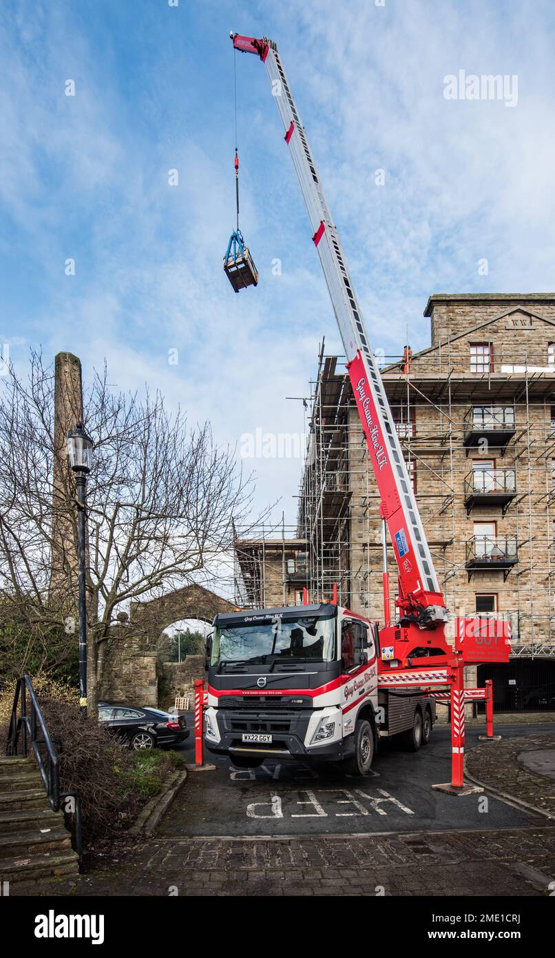 Large crane (Guy Crane Hire UK) assisting building work at McCarthy ...