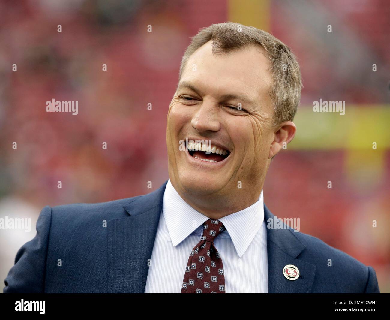 FILE - In this Jan. 19, 2020, file photo, San Francisco 49ers general ...