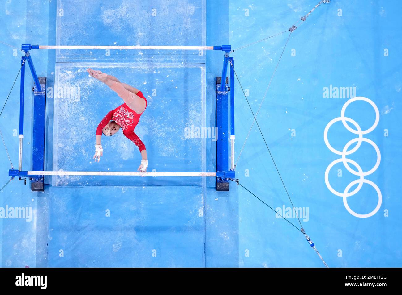 Fan Yilin, of China, competes in the women's artistic gymnastics uneven ...