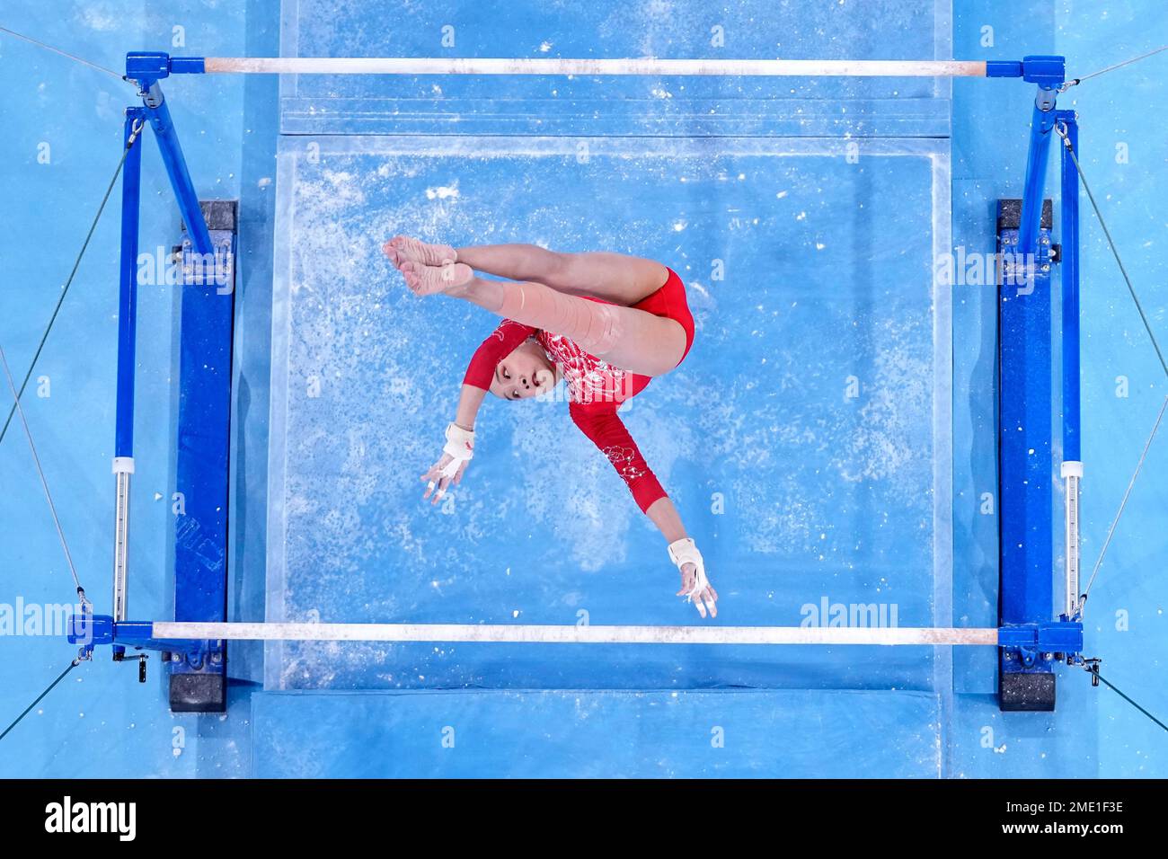 Fan Yilin, of China, competes in the women's artistic gymnastics uneven ...