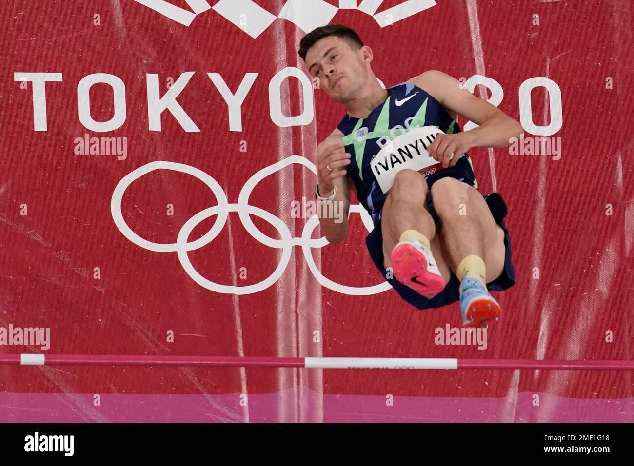 Ilya Ivanyuk, of Russian Olympic Committee, competes during the finals ...