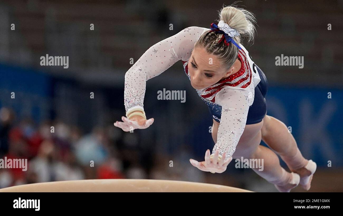 Mykayla Skinner of the United States, performs on the vault during the ...