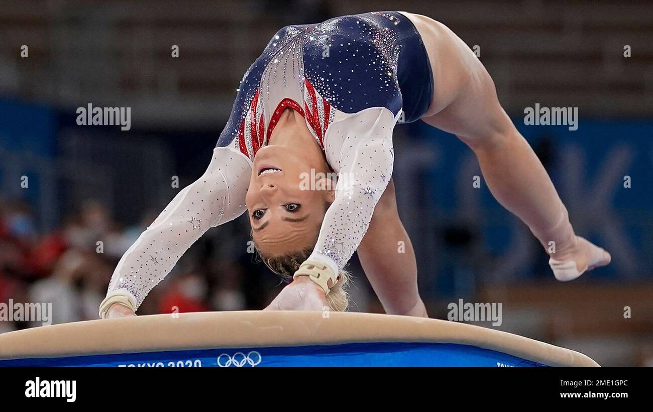 Mykayla Skinner of the United States, performs on the vault during the ...