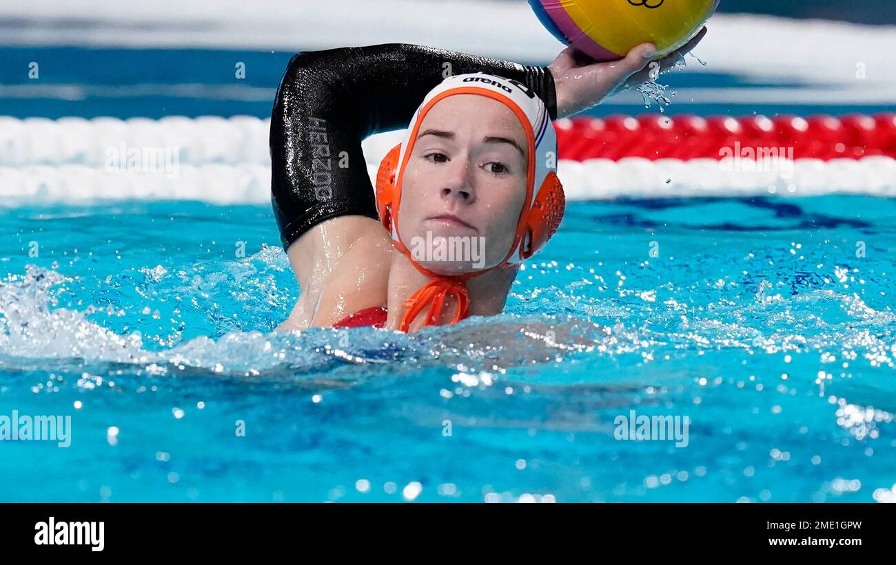 Netherlands' Nomi Stomphorst plays against Canada during a preliminary ...