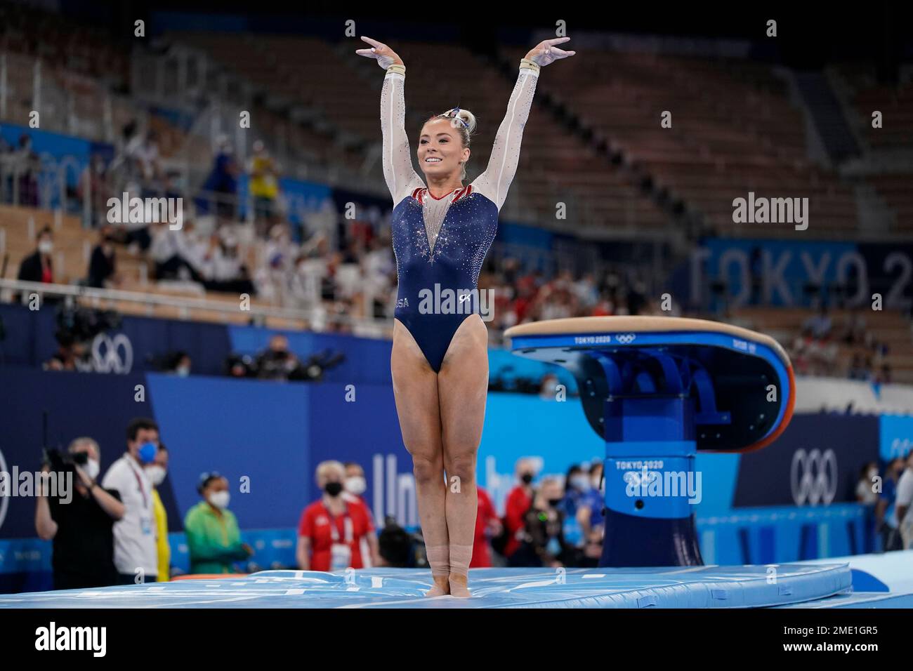 Mykayla Skinner of the United States, performs on the vault during the ...