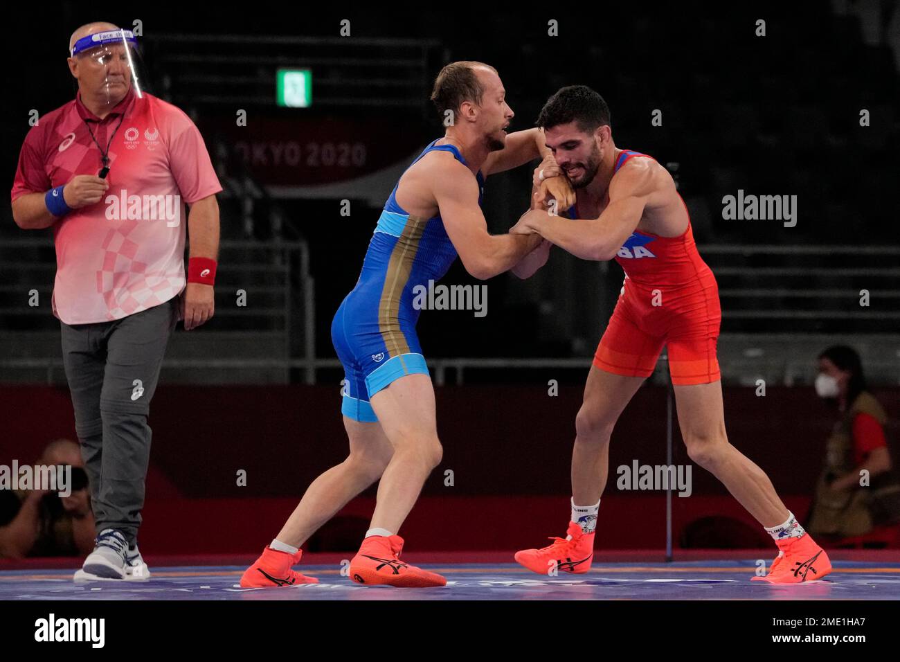 Cuba's Luis Orta Sanchez, right, and Russian Olympic Committee's Sergey ...