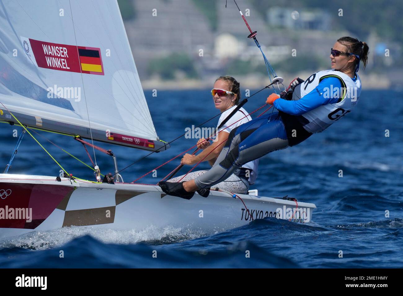 Germany's Luise Wanser and Anastasiya Winkel compete during the women's ...