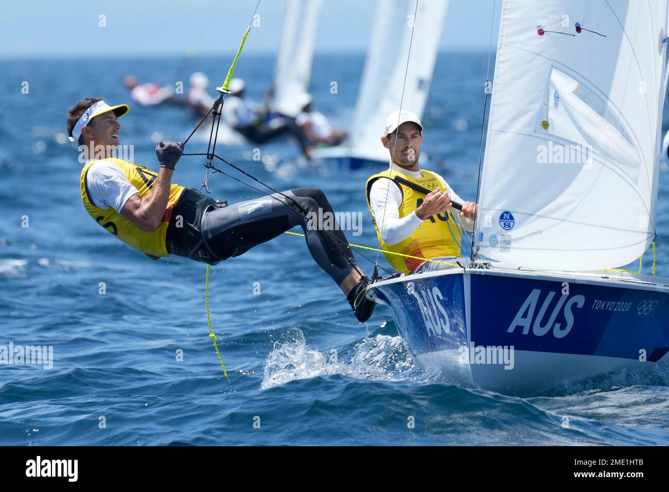 Australia's Will Ryan and Mathew Belcher compete during the men's 470 ...