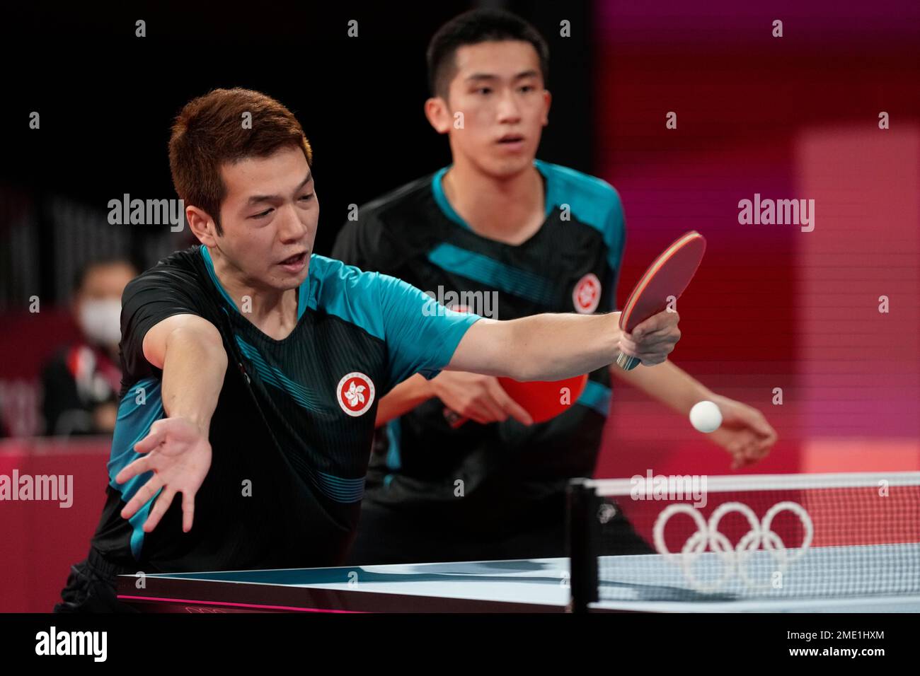 Hong Kong's Ho Kwan-kit, left, and Lam Siu-hang, compete during the ...