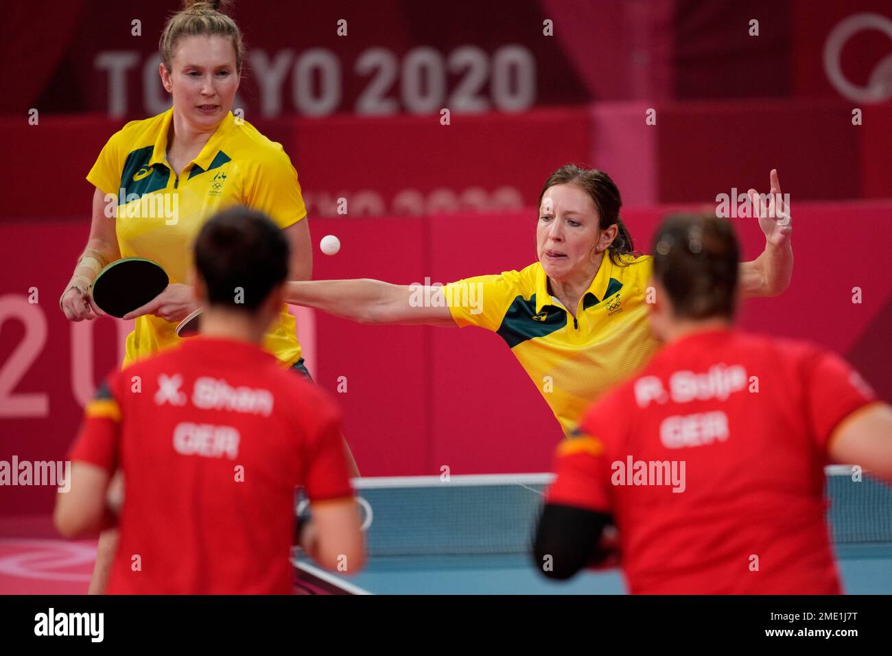 Australia's Melissa Tapper and Michelle Bromley compete during the ...