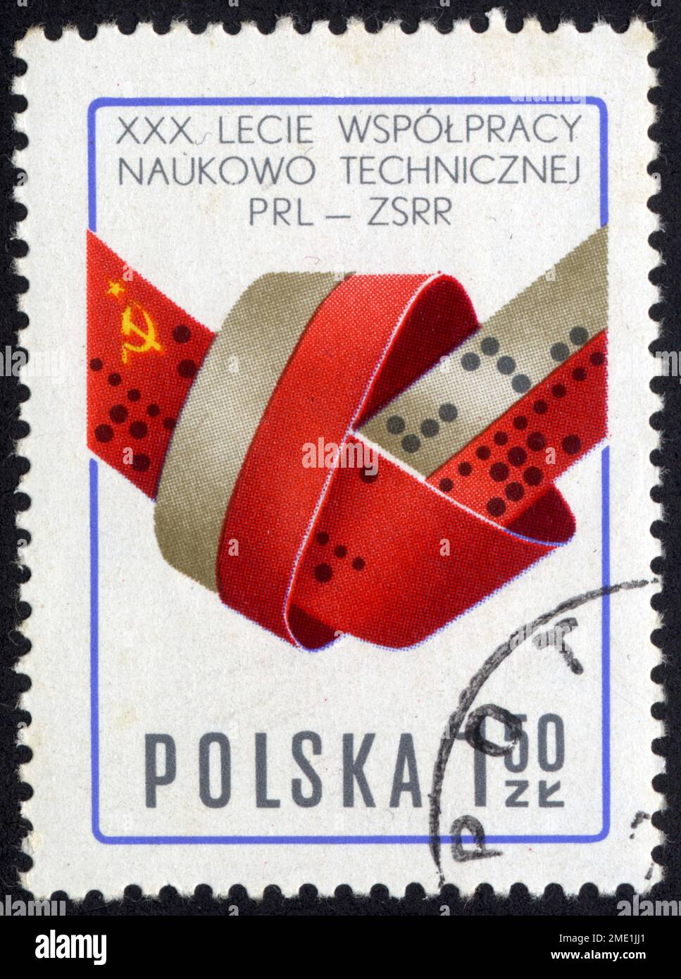 TIMBRE OBLITÉRÉ POLSKA. XXX LECIE WSPOLPRACY NAUKOWO TECHNICZNEJ PRL-ZSRR. 1,50 ZL Stock Photo ...