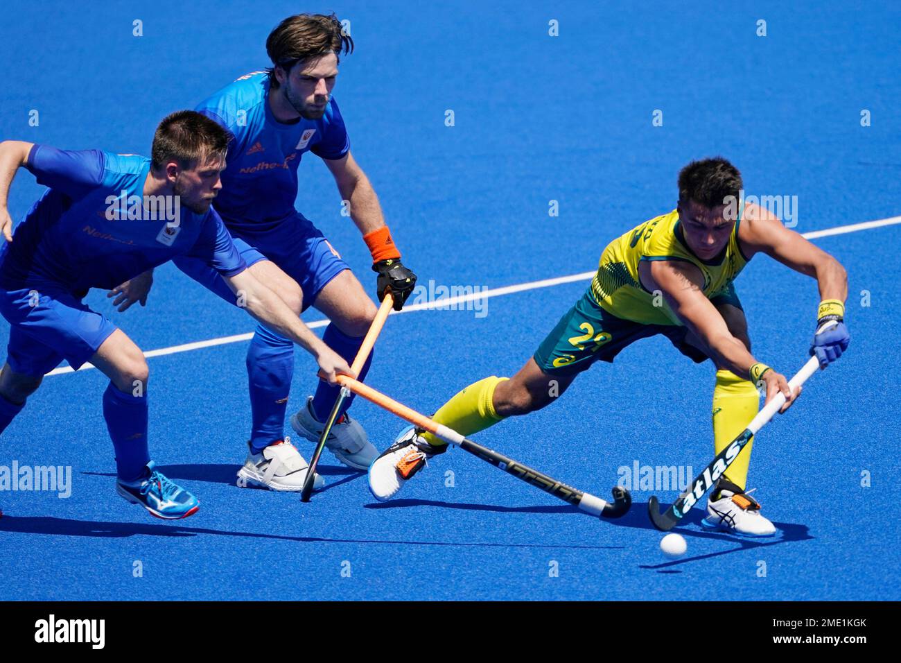 Australia's Tim Brand (29) passes against Netherlands' Joep Paul Eric ...