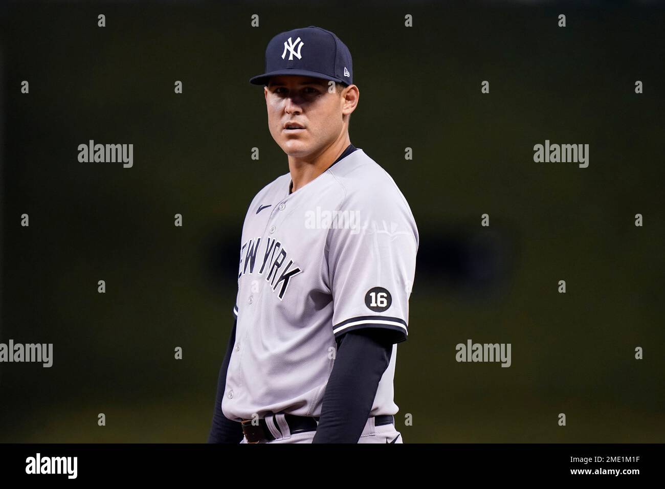 New York Yankees first baseman Anthony Rizzo stands at first during the ...