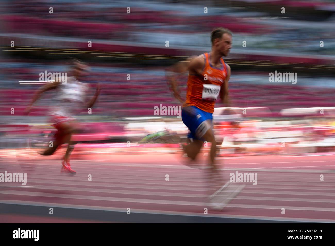 Jochem Dobber, of the Netherlands, competes in a heat of the men's 400 ...