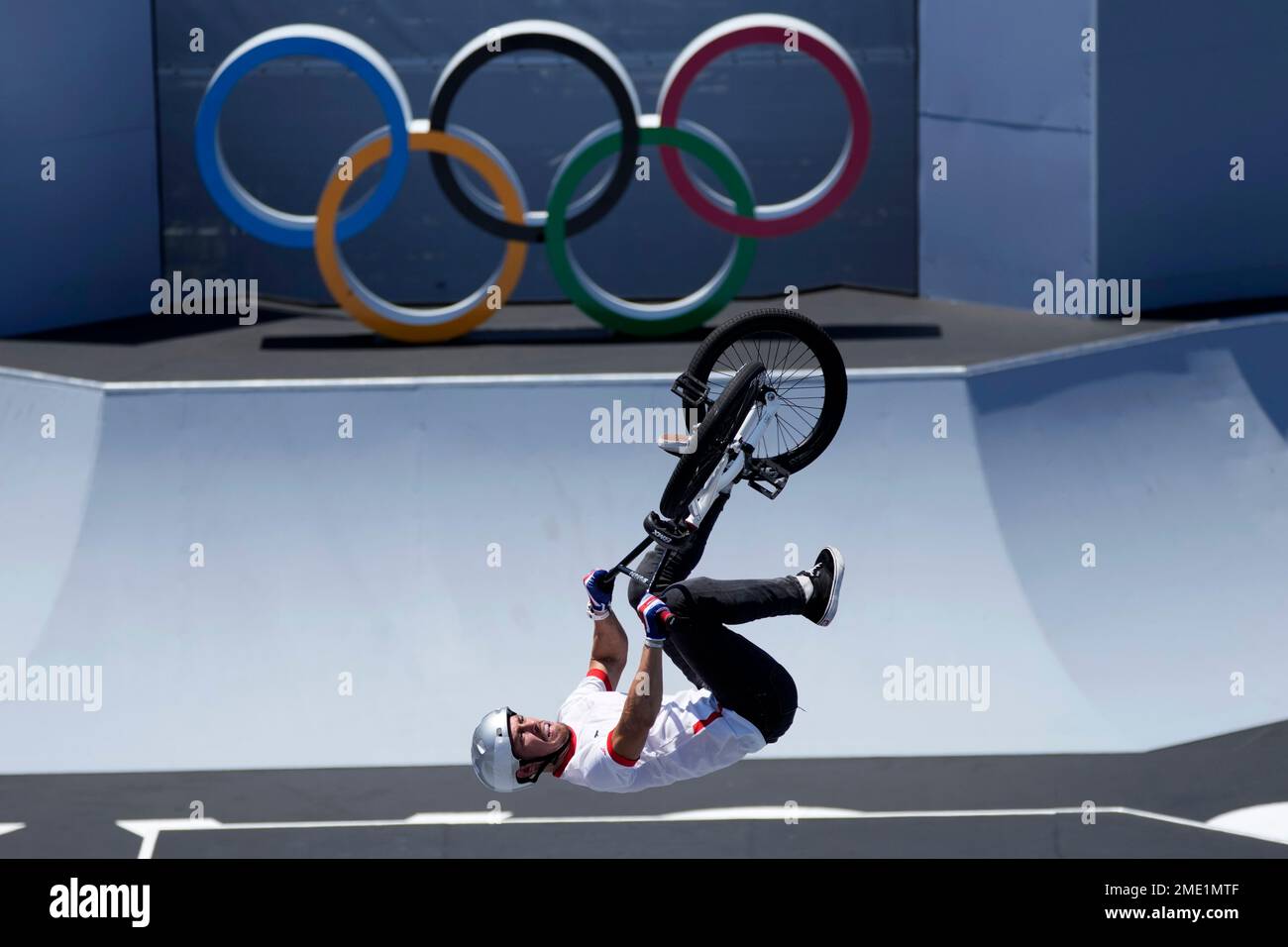 Kenneth Fabian Tencio Esquivel of Costa Rica competes in the men's BMX ...