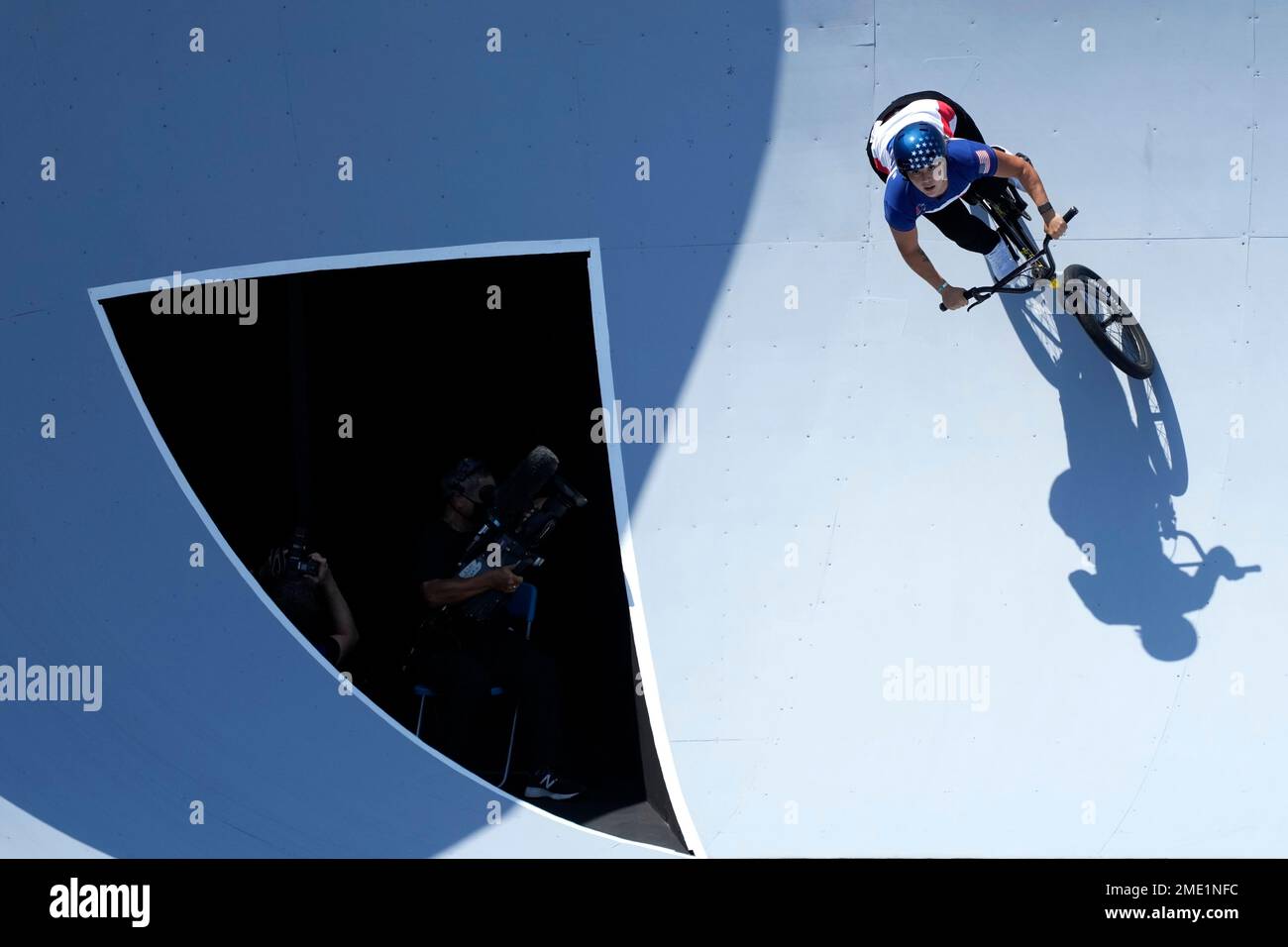 Perris Benegas of the United States competes in the women's BMX ...