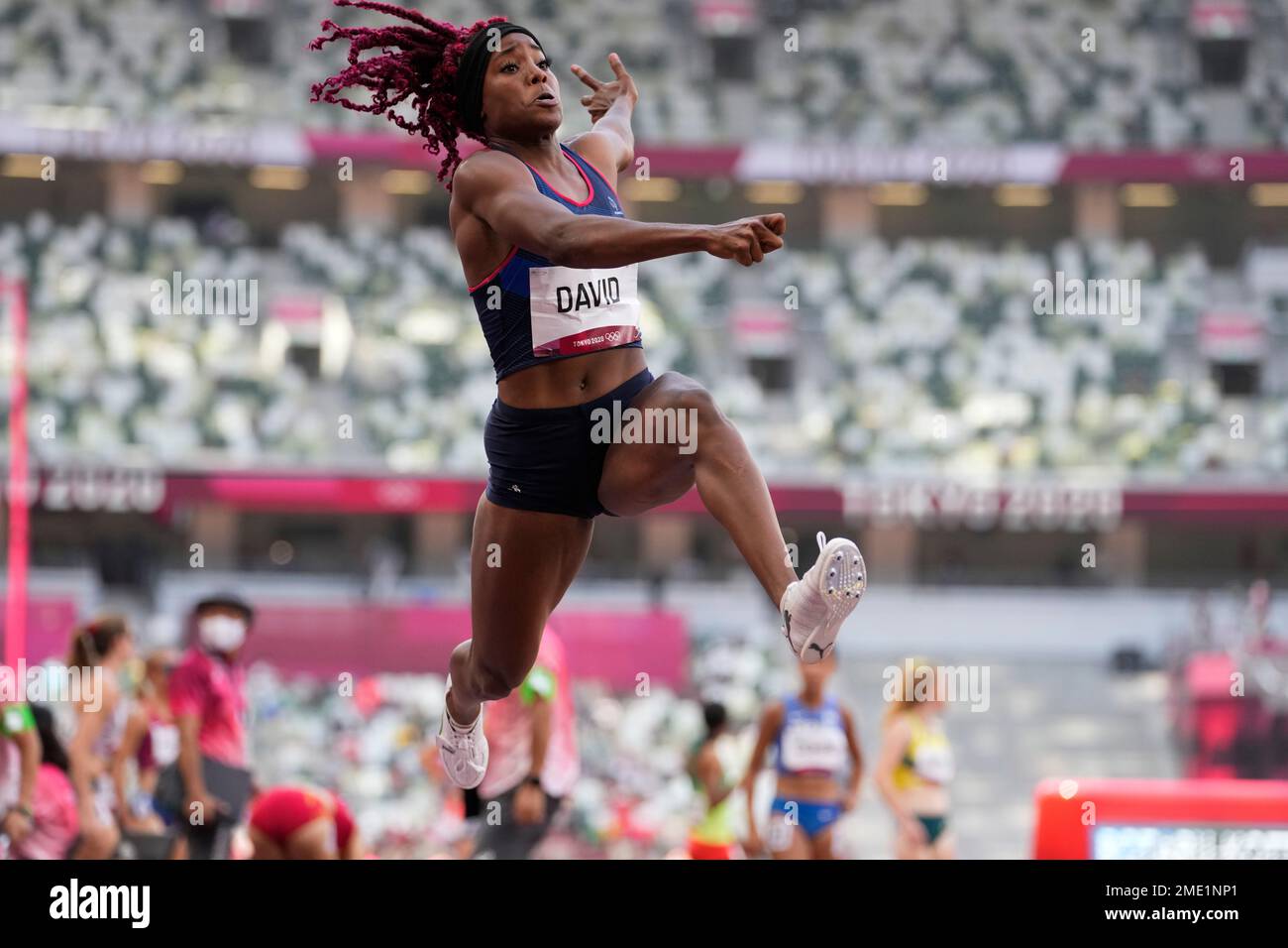 Yanis David, of France, competes in a qualification round for the women ...