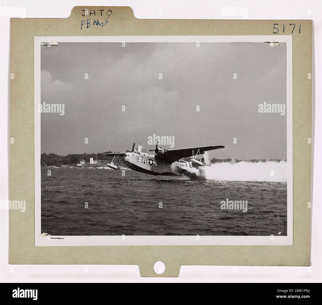 A Coast Guard PBM-5 plane performs a jet-assisted take-off at the Coast ...