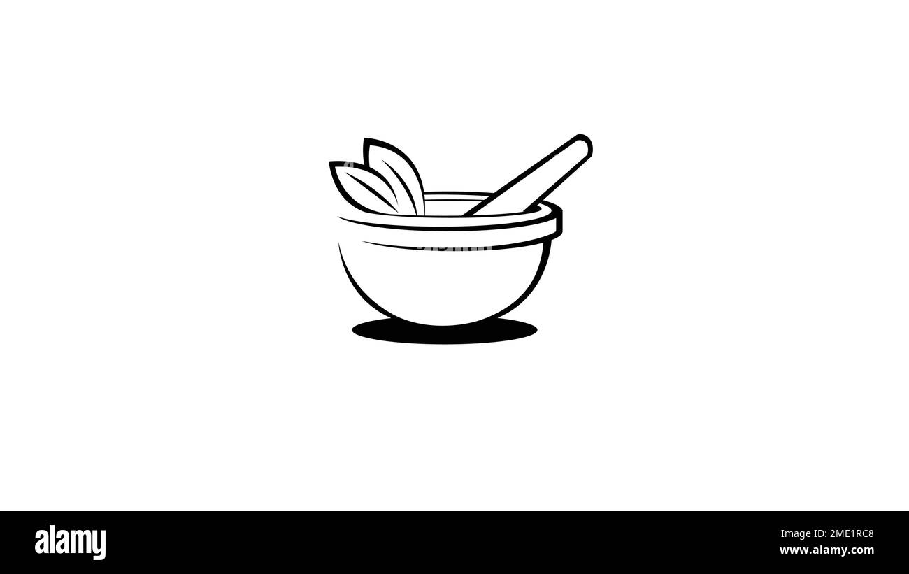abstract bowl leaves therapy drug eco Logo vector design icon symbol ...
