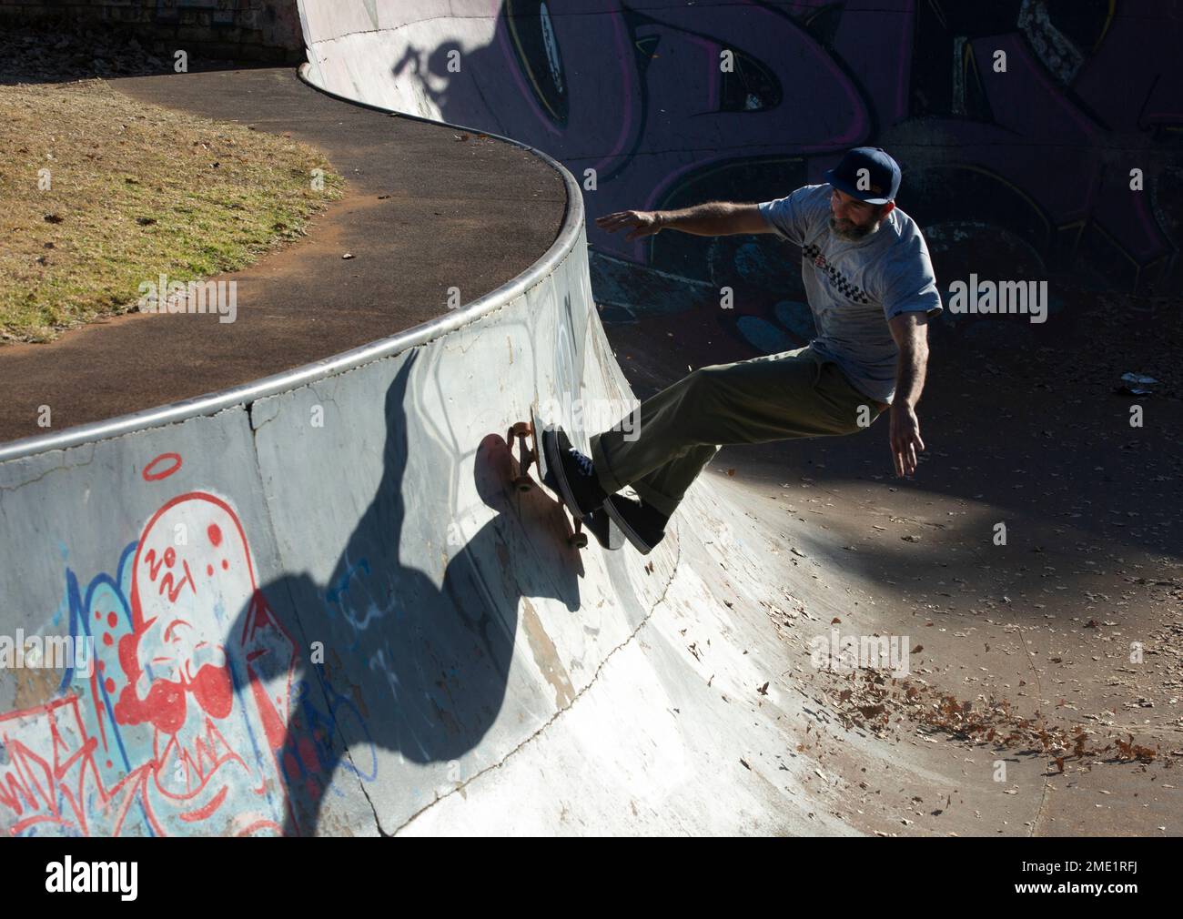 Skateboarder Dallas Oberholzer, 46, rides at the Germiston Lake ...