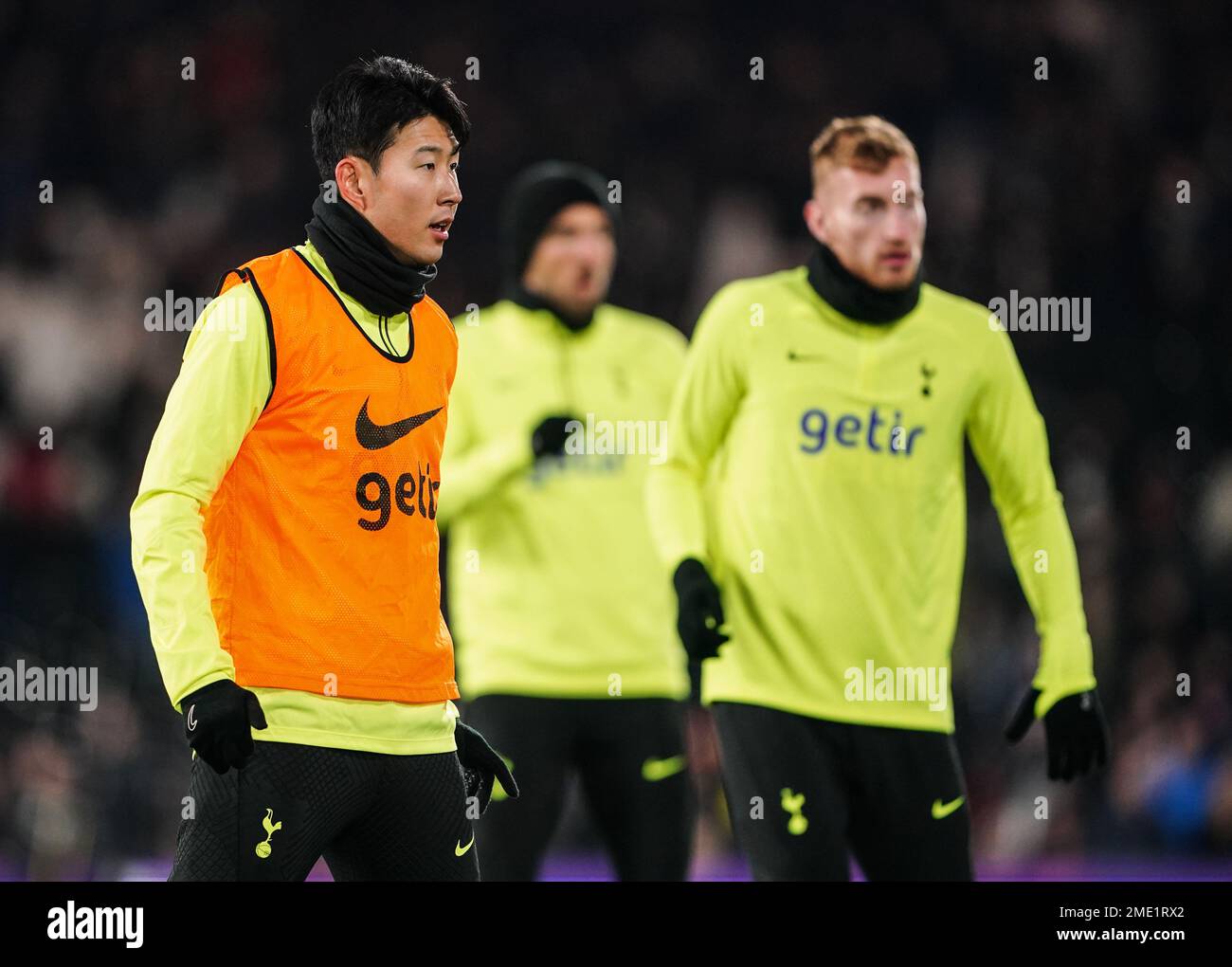 Tottenham Hotspurs Son Heung Min Warming Up Prior To Kick Off During