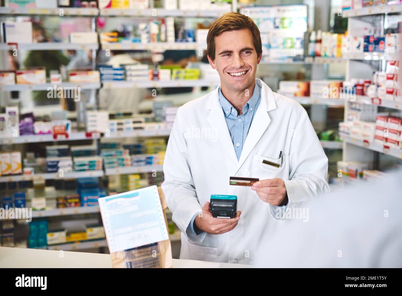 Glad smiling man customer hi-res stock photography and images - Alamy