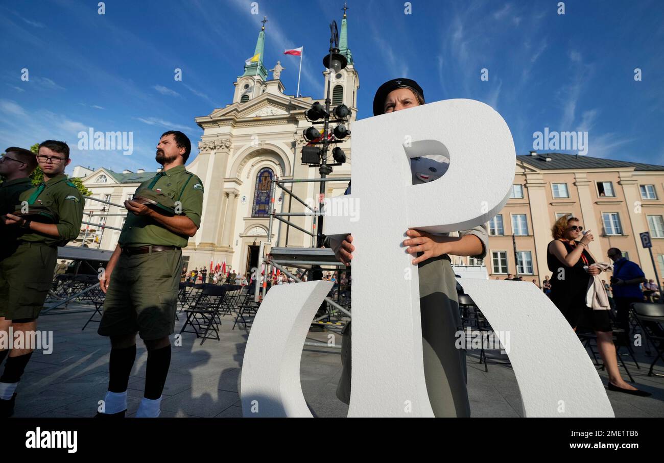 Scouts with the PW, Polish acronym for Fighting Poland, the symbol of ...