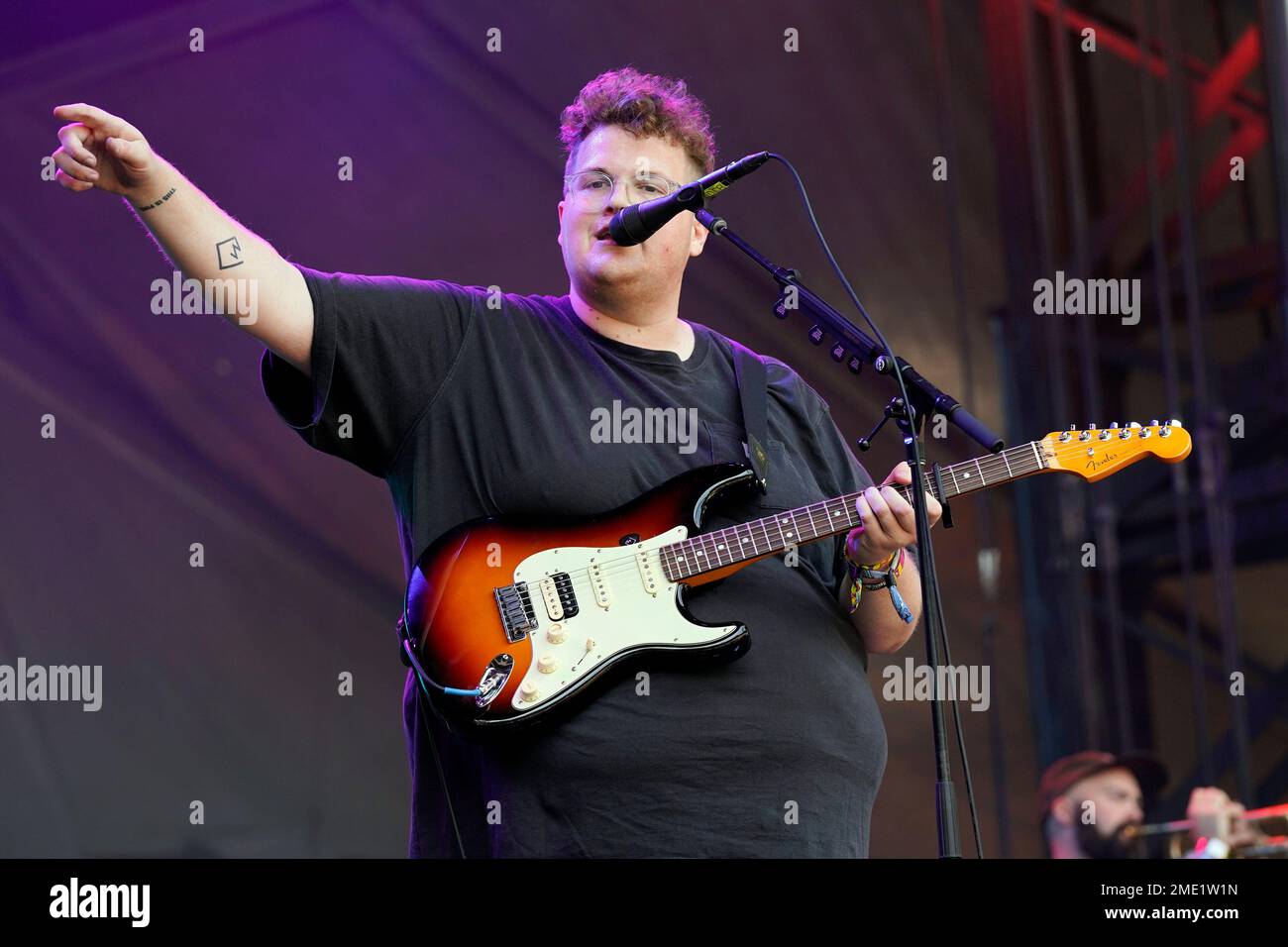 Jason Singer of Michigander performs on day three of the Lollapalooza ...