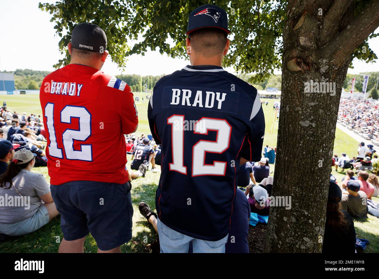 New England Patriots fans watch the team during an NFL football ...