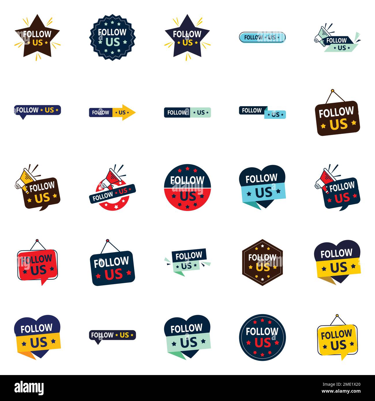 20 Creative Follow Us Banners for YouTube and Instagram Stock Vector ...