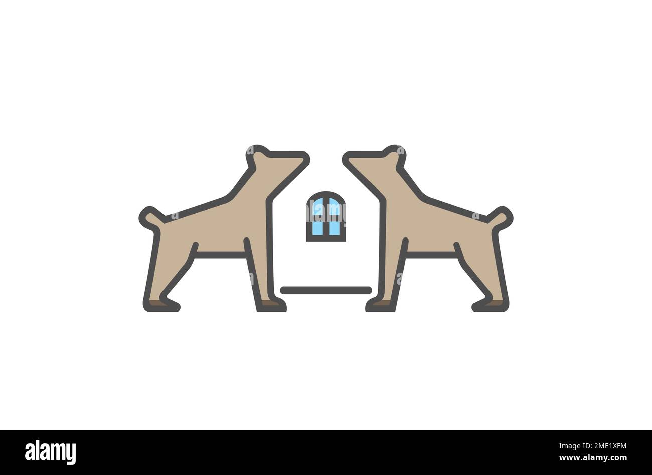 Creative flat dogs logo hi-res stock photography and images - Alamy