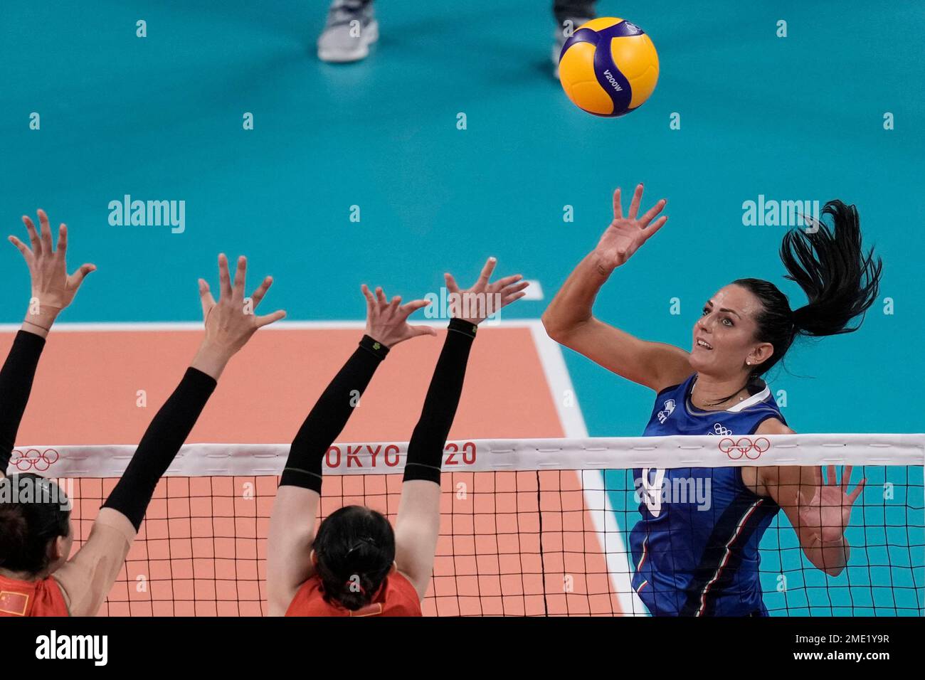 Italy's Caterina Chiara Bosetti hits a ball during a women's volleyball ...