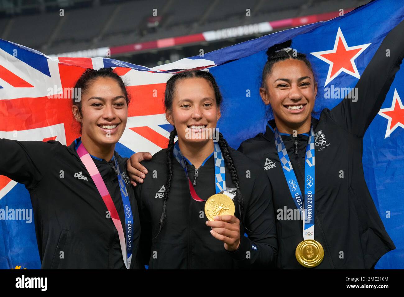 New Zealand's Shiray Kaka, left, Tyla Nathan-Wong, center, and Risi ...