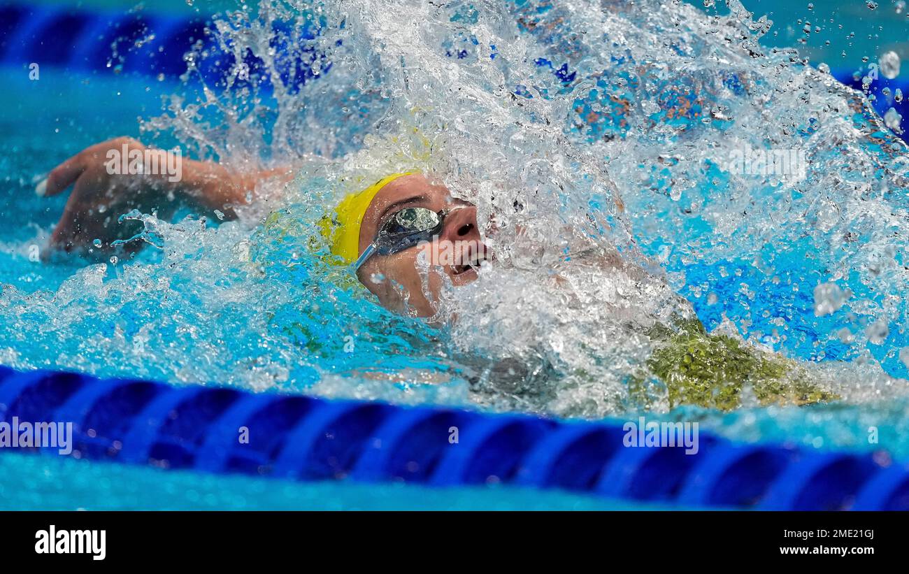 Kaylee Mckeown, of Australia, swims in the women's 200-meter backstroke ...