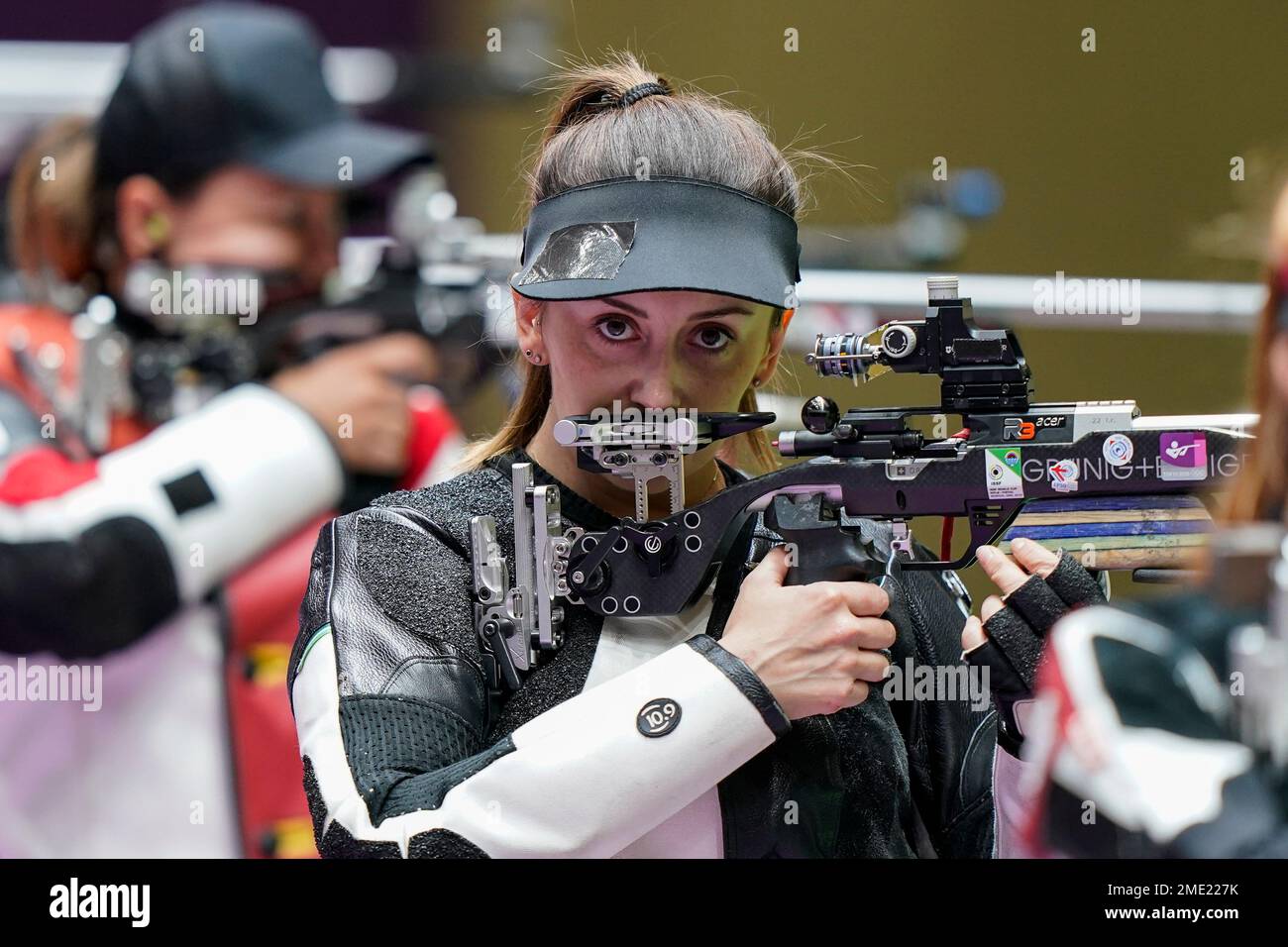 Andrea Arsovic, of Serbia, competes in the women's 50-meter 3 positions ...