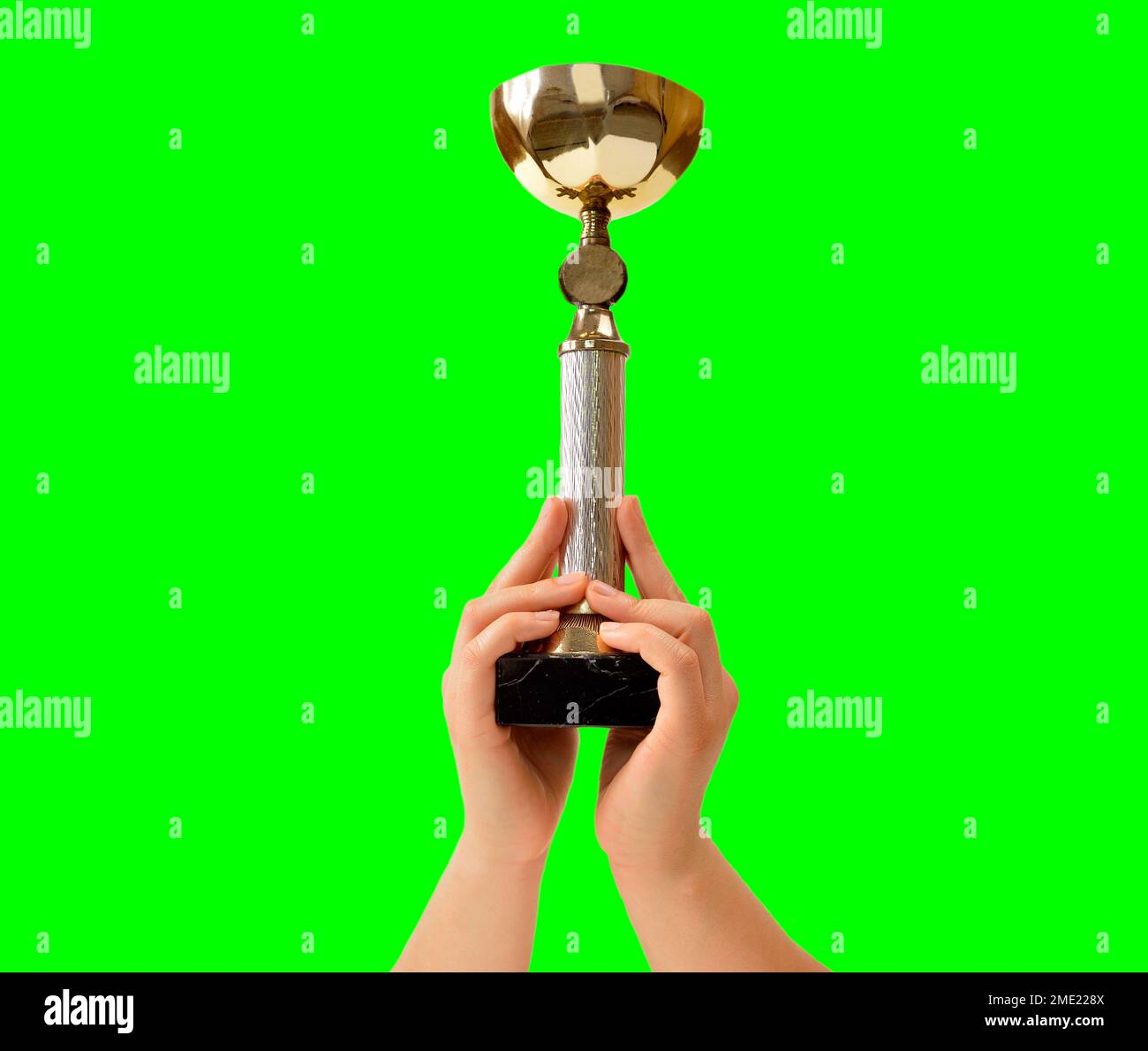 man sports player holding his trophy after winning the championship ...