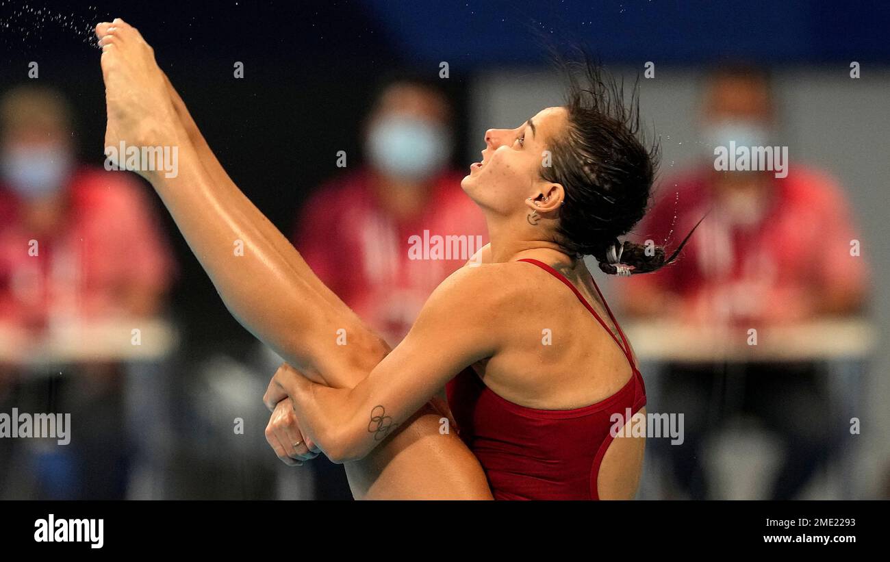 Pamela Ware of Canada competes in women's diving 3m springboard ...