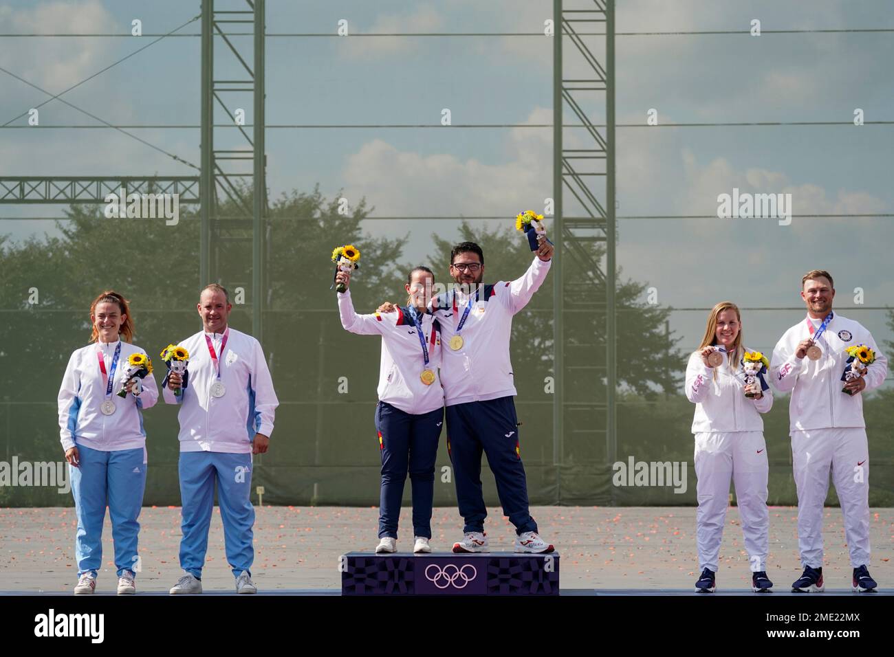 Silver medalists Alessandra Perilli, left, and Gian Marco Berti, both ...