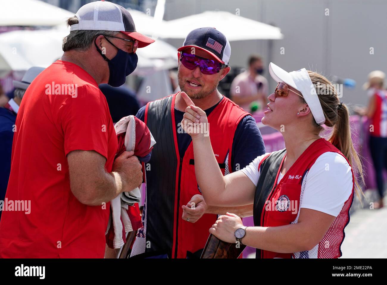 Brian Burrows, center, and Madelynn Ann Bernau, right, all of the ...