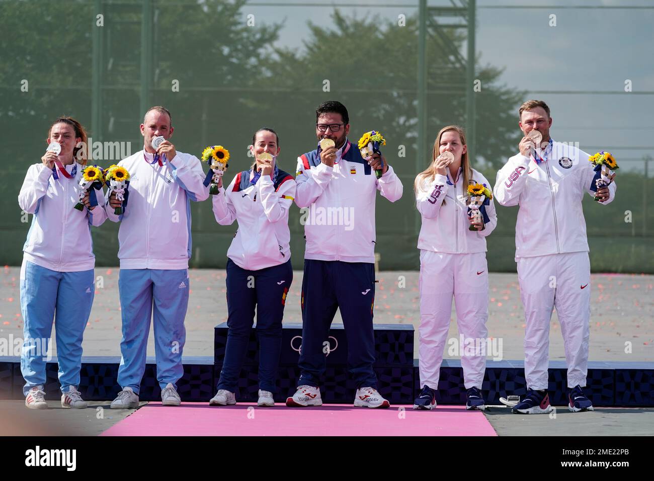 Silver medalists Alessandra Perilli, left, and Gian Marco Berti, both ...