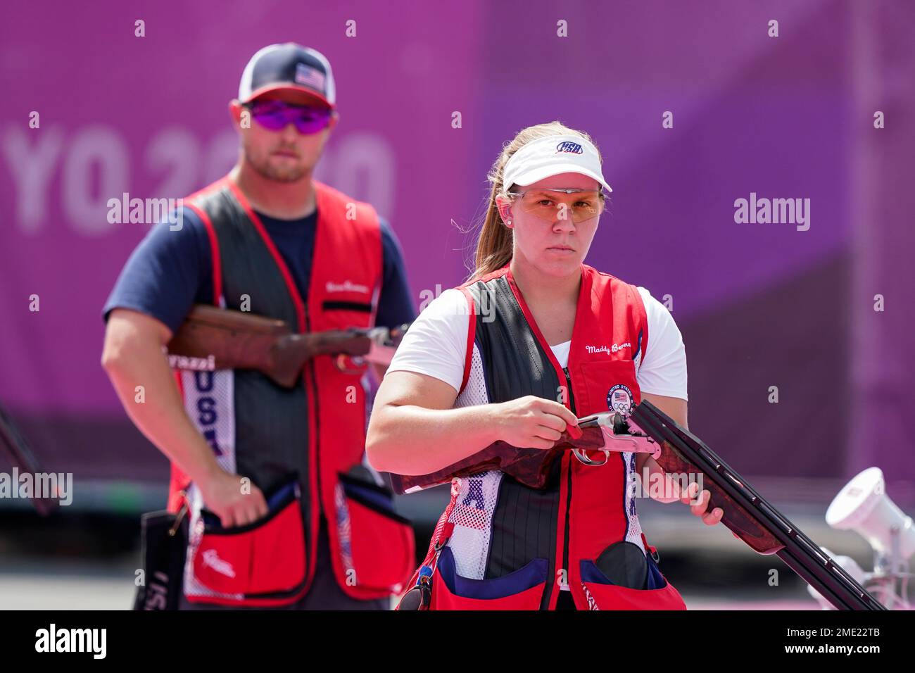 Brian Burrows, left, and Madelynn Ann Bernau, both of the United States ...