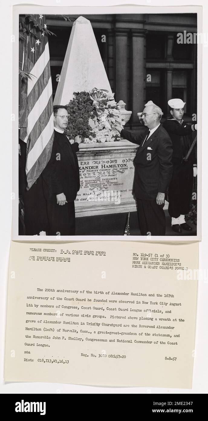 Reverend Alexander Hamilton and the Honorable John F. Shelley Placing a ...