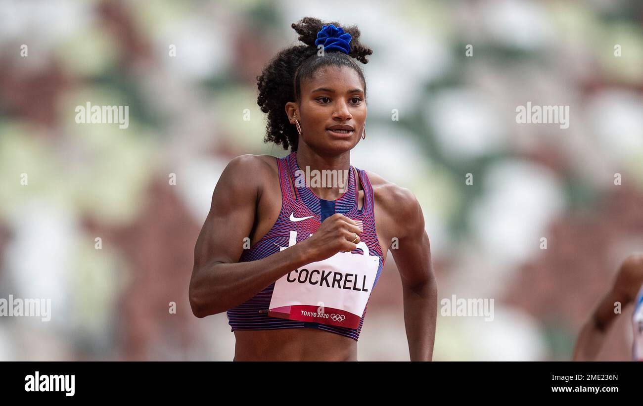 United States' Anna Cockrell competes in a heat in the women's 400 ...
