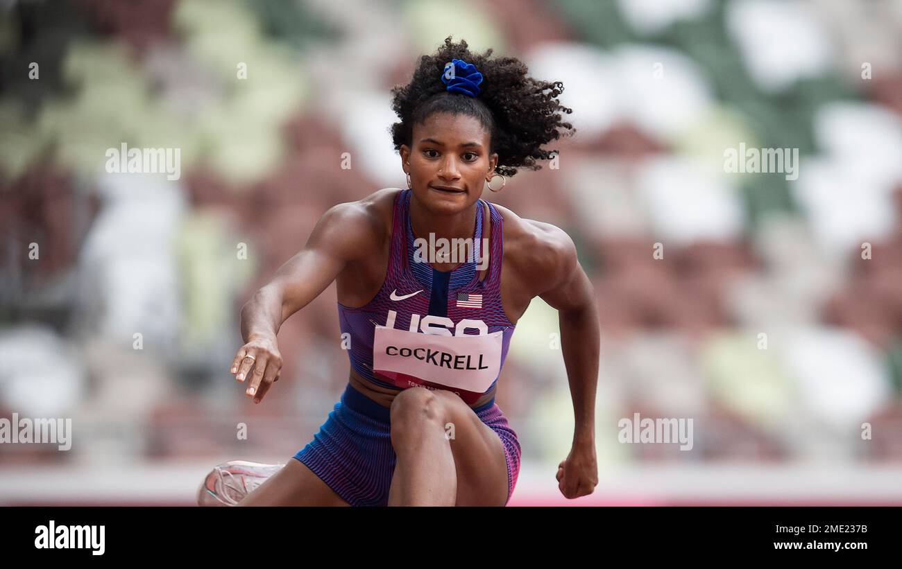 United States' Anna Cockrell competes in a heat in the women's 400 ...