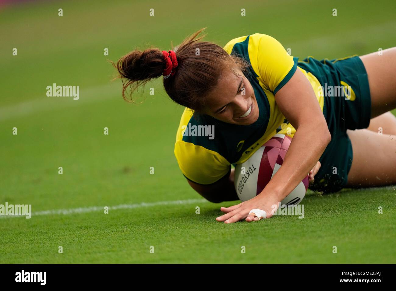 Australia's Madison Ashby scores a try in Australia's women's rugby ...