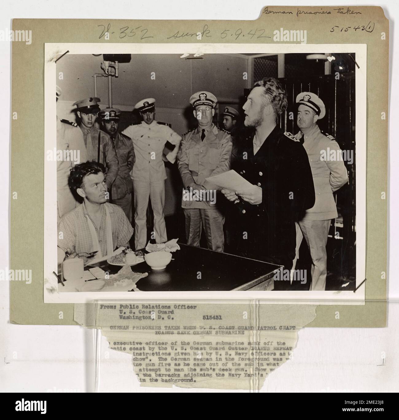 German prisoners, captured after the U.S. Coast Guard Cutter Icarus ...