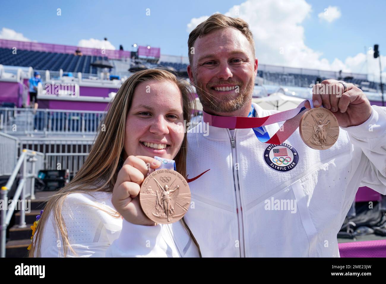 Bronze medalists Madelynn Ann Bernau, left, and Brian Burrows, of the ...
