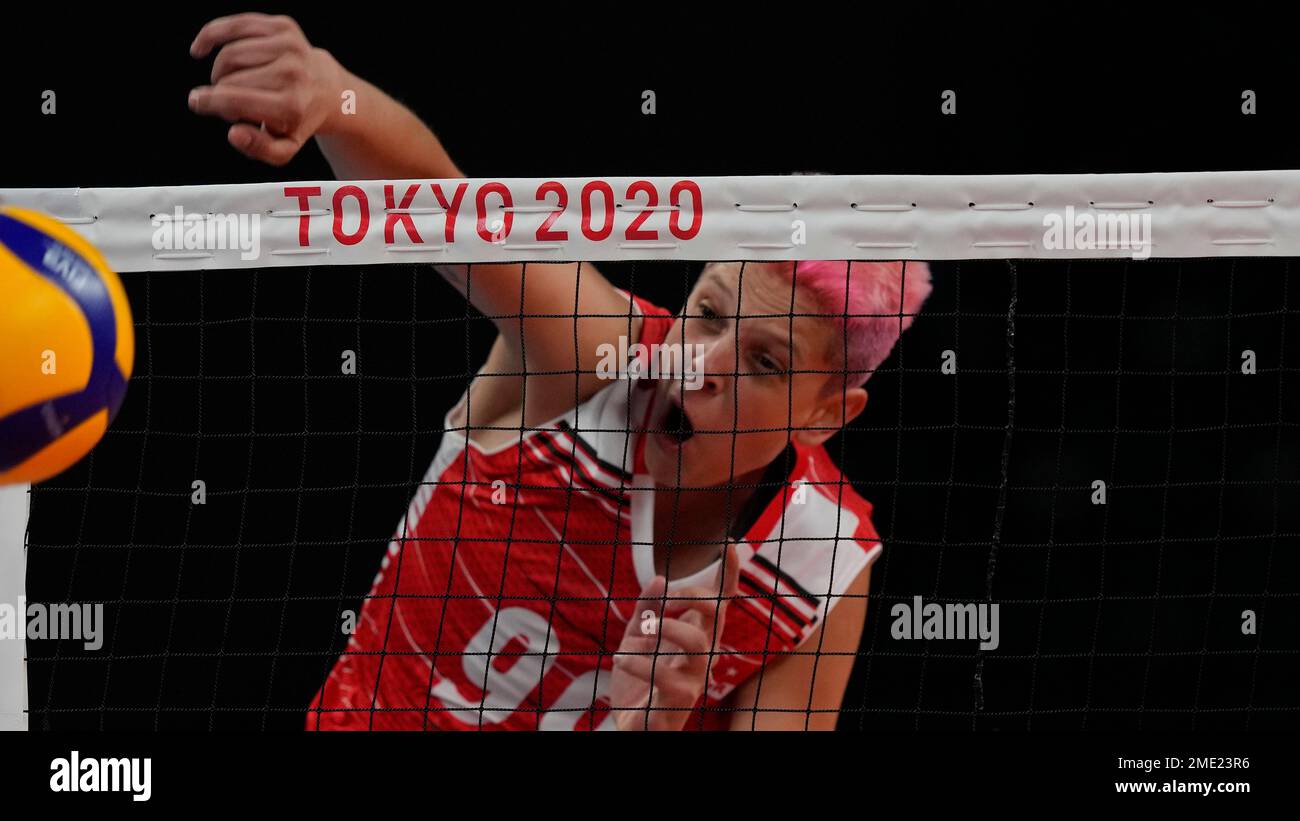 Turkey's Ebrar Karakurt during the women's volleyball preliminary round ...
