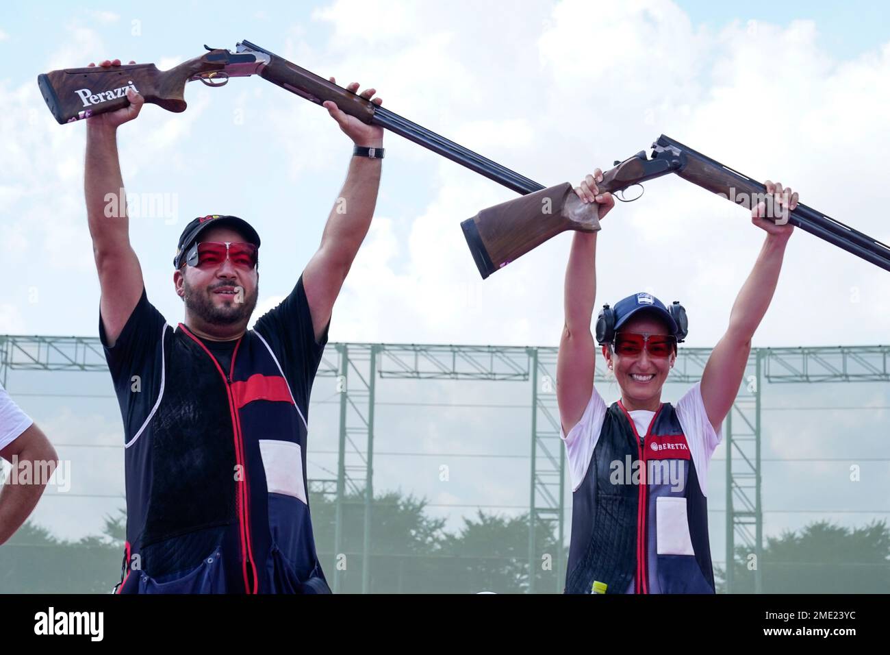 Gold medalists Alberto Fernandez, left, and Fatima Galvez, of Spain ...