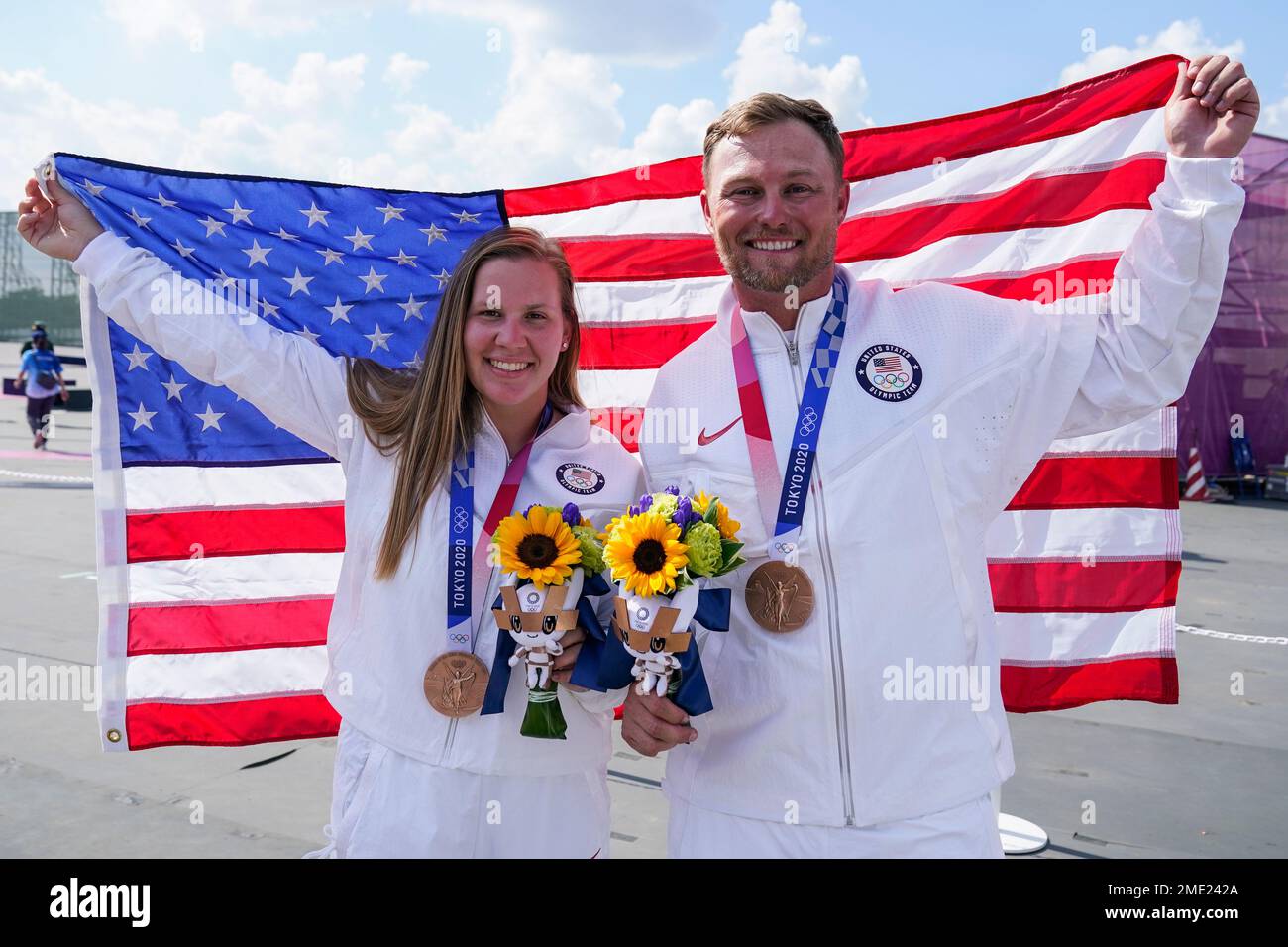 Bronze medalists Madelynn Ann Bernau, left, and Brian Burrows, of the ...